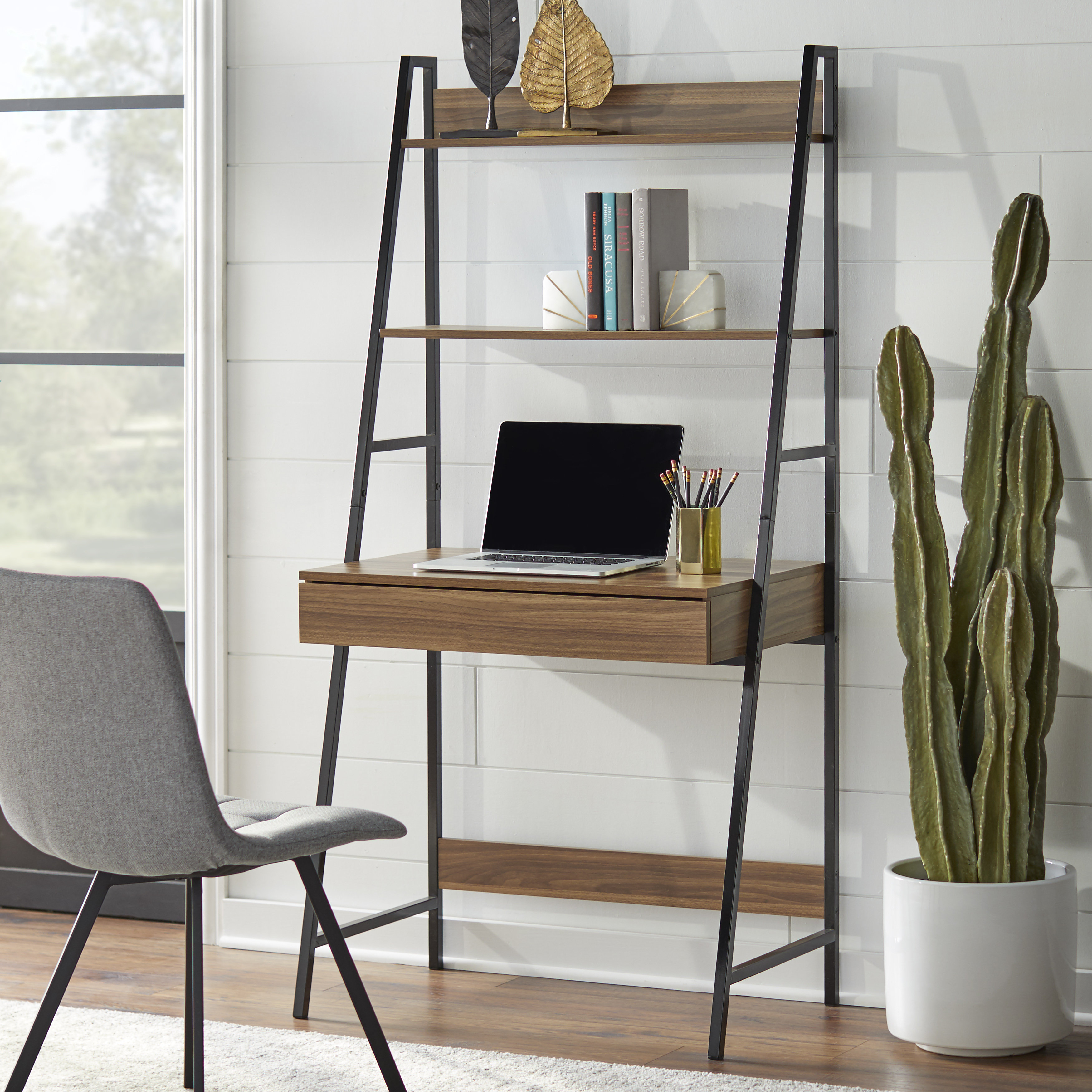 17 Stories Noelton Metal Base Leaning / Ladder Desk & Reviews | Wayfair
