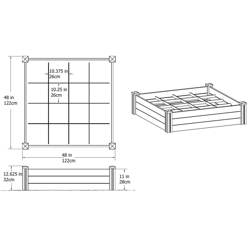 Red Barrel Studio® 4X4 Garden Bed With Grow Grid | Wayfair
