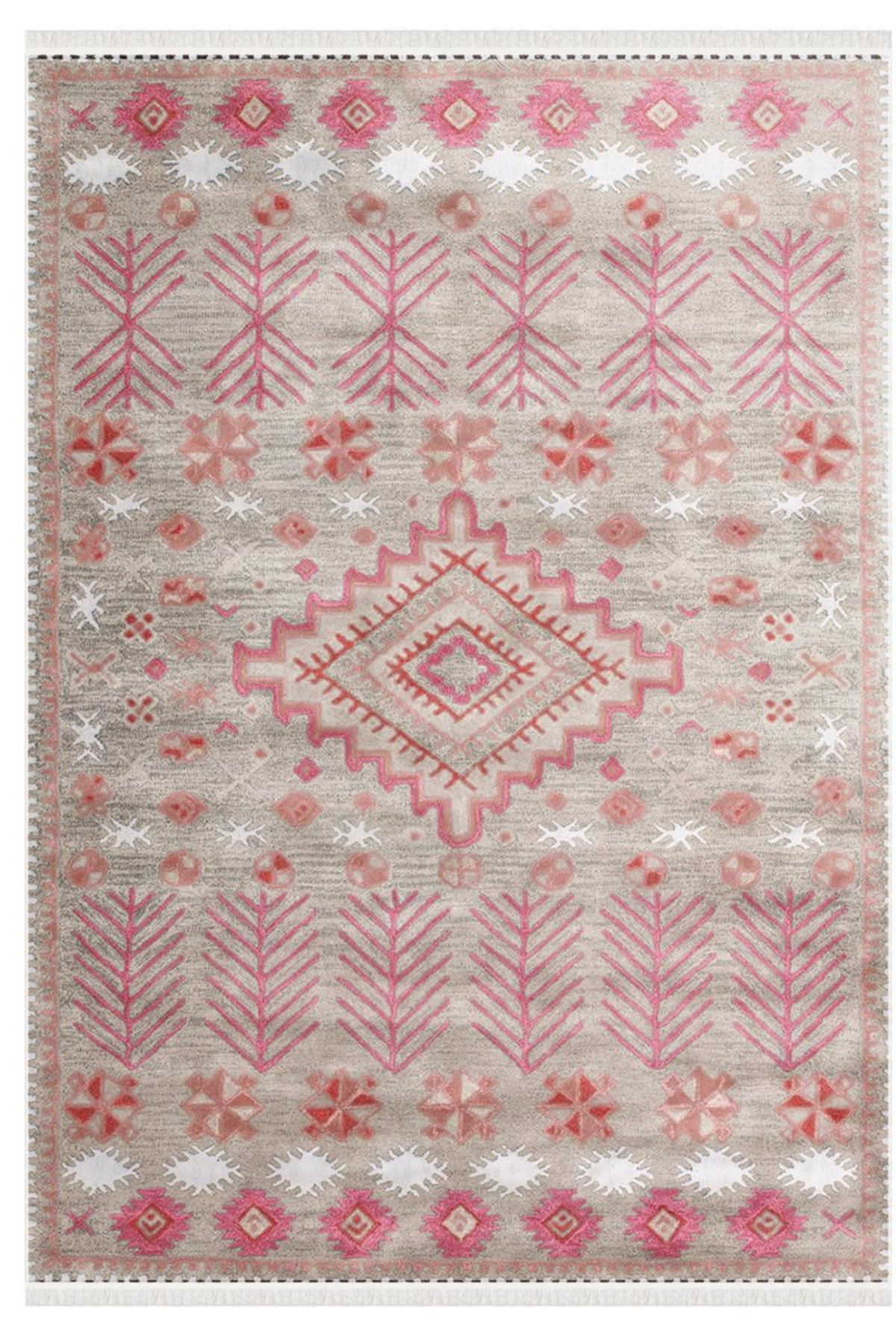 Rugpera Anotida Pink And Beige Color Geometric Design Carpet Machine ...