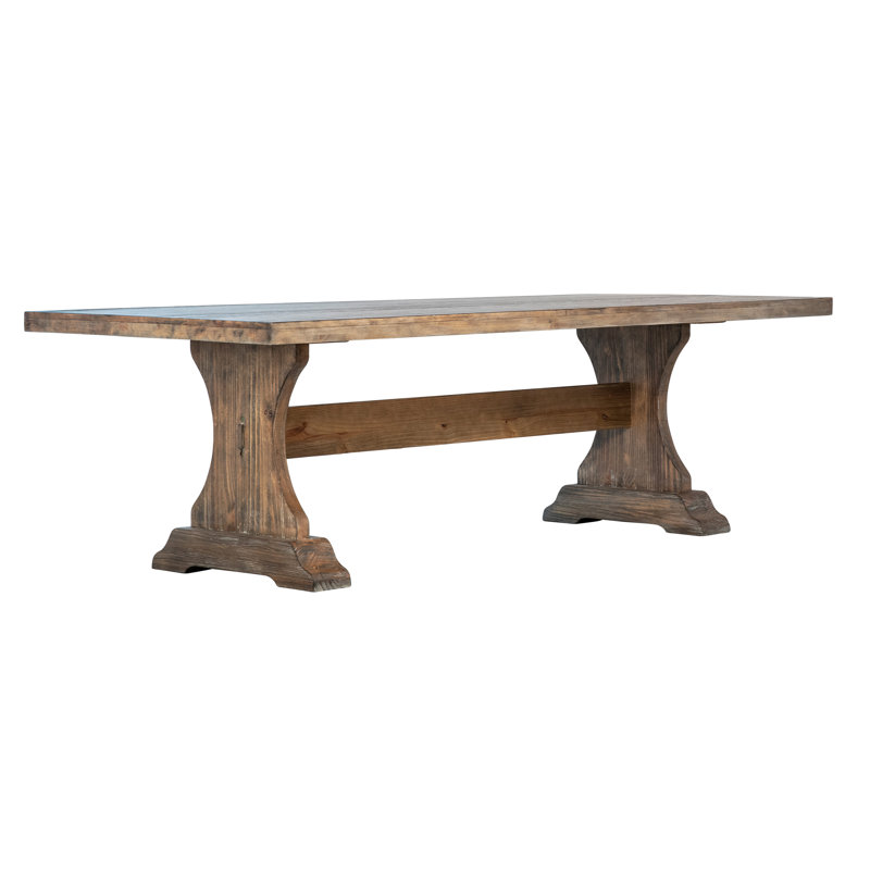 Rosalind Wheeler Alano 96" Wide Reclaimed Pine Wood Dining Table ...