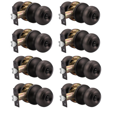 Probrico 8Pack Privacy Flat Ball Door Knobs Interior Door Handles ...