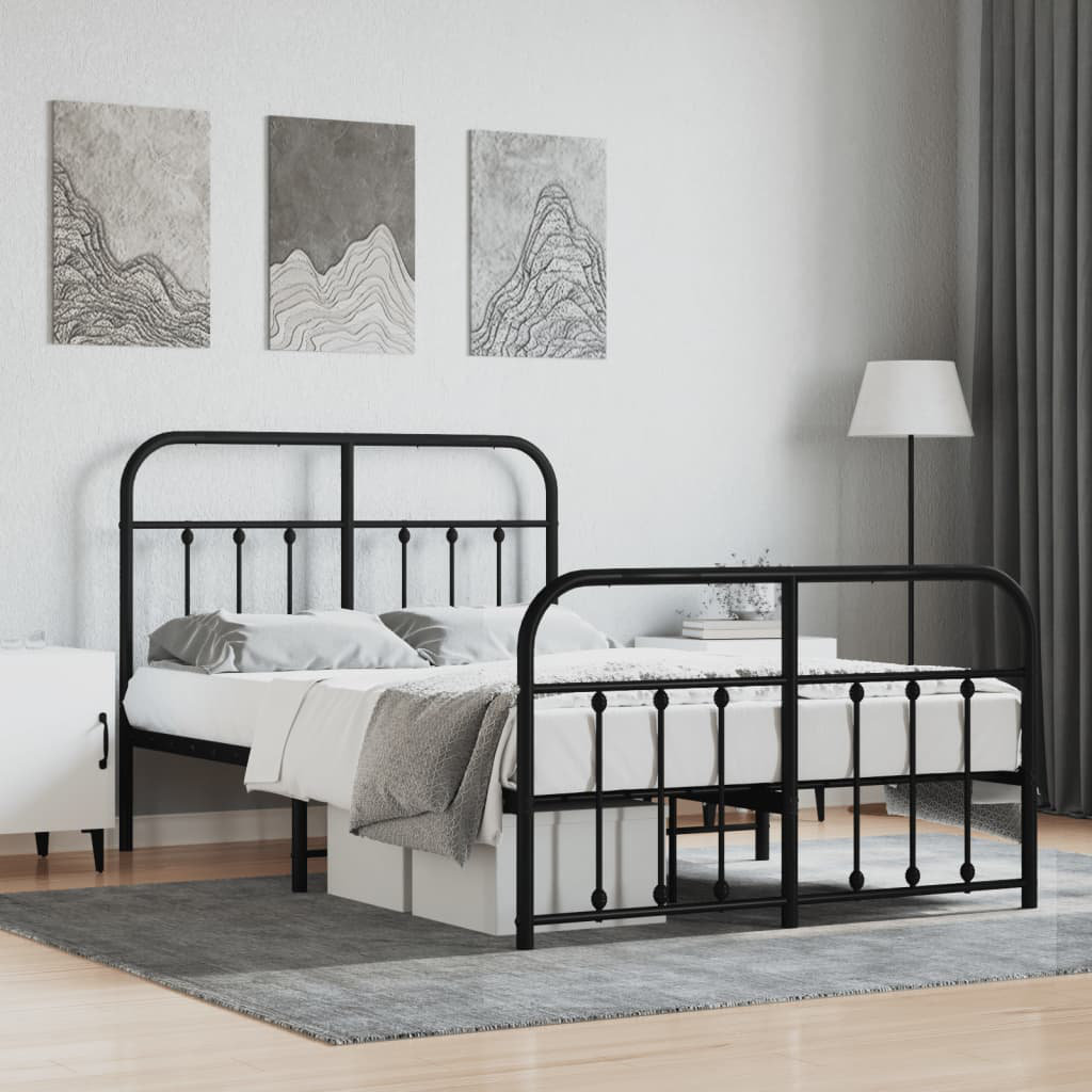Latitude Run® Bed Frame Powder-Coated Steel Double Bed Frame | Wayfair