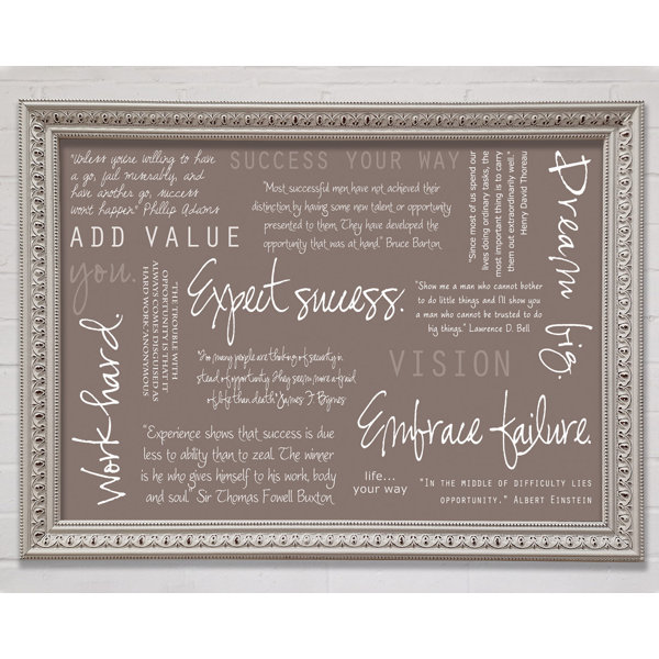 Happy Larry Work Hard Dream Big Expect Success Beige - Print | Wayfair ...