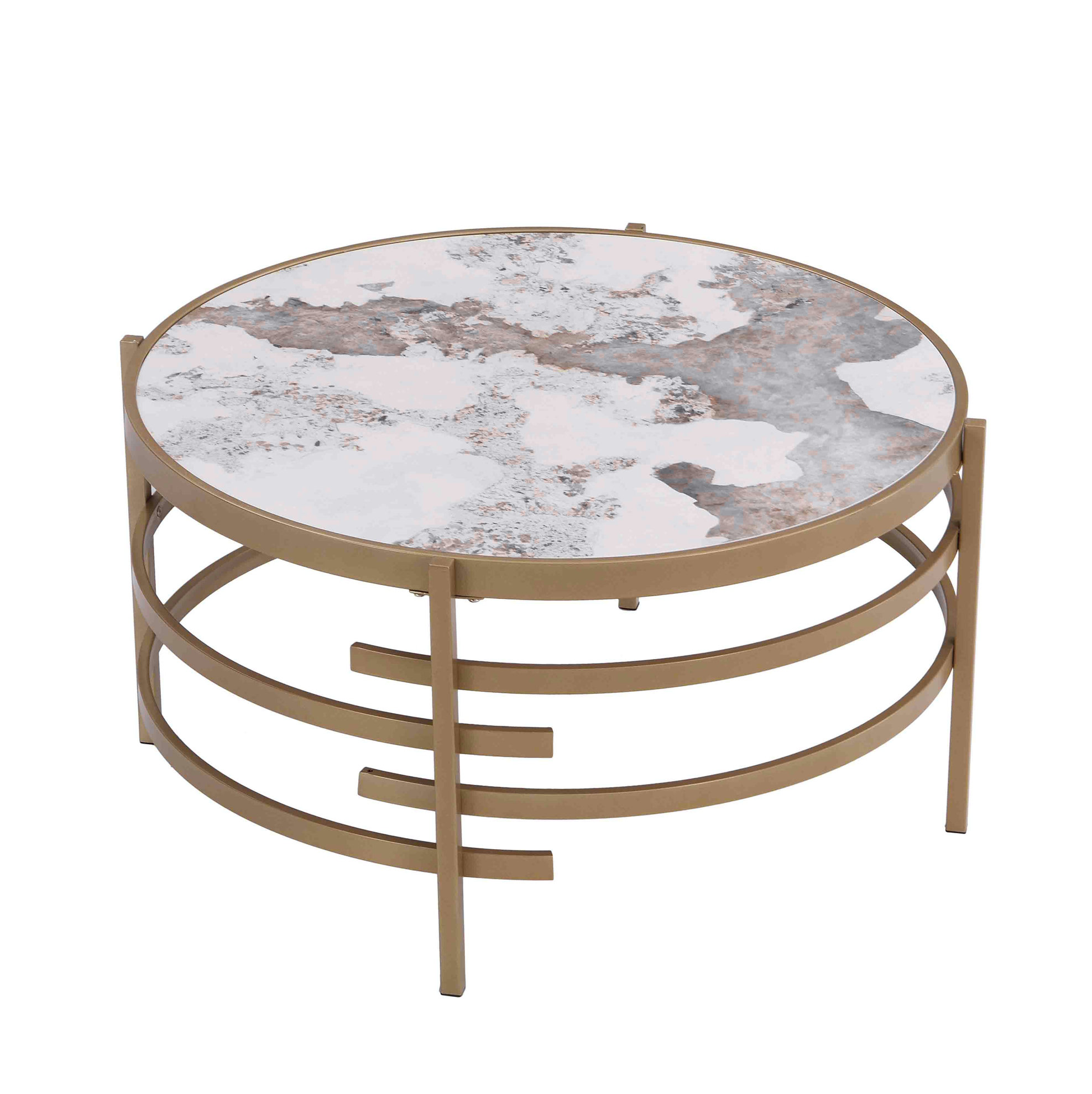 Wrought Studio 32.48'' Round Coffee Table With Sintered Stone Top ...