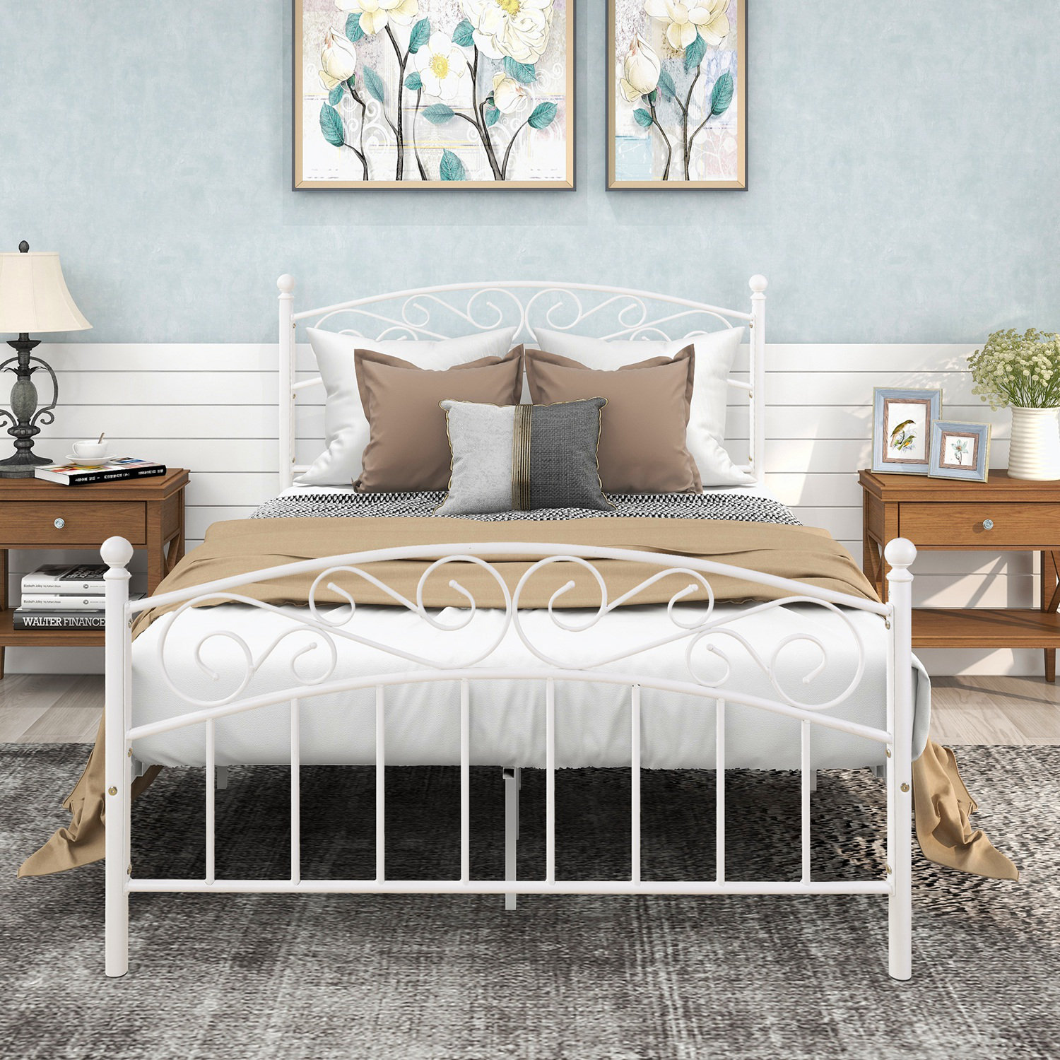 Home Decor Slat Bed Frame with Headboard Footboard | Wayfair