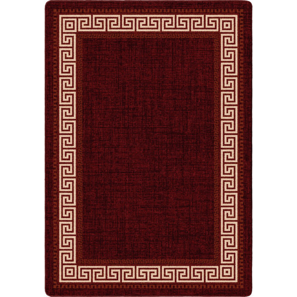 Milliken Residency Andros Key Red Traditional Greek Area Rug | Wayfair