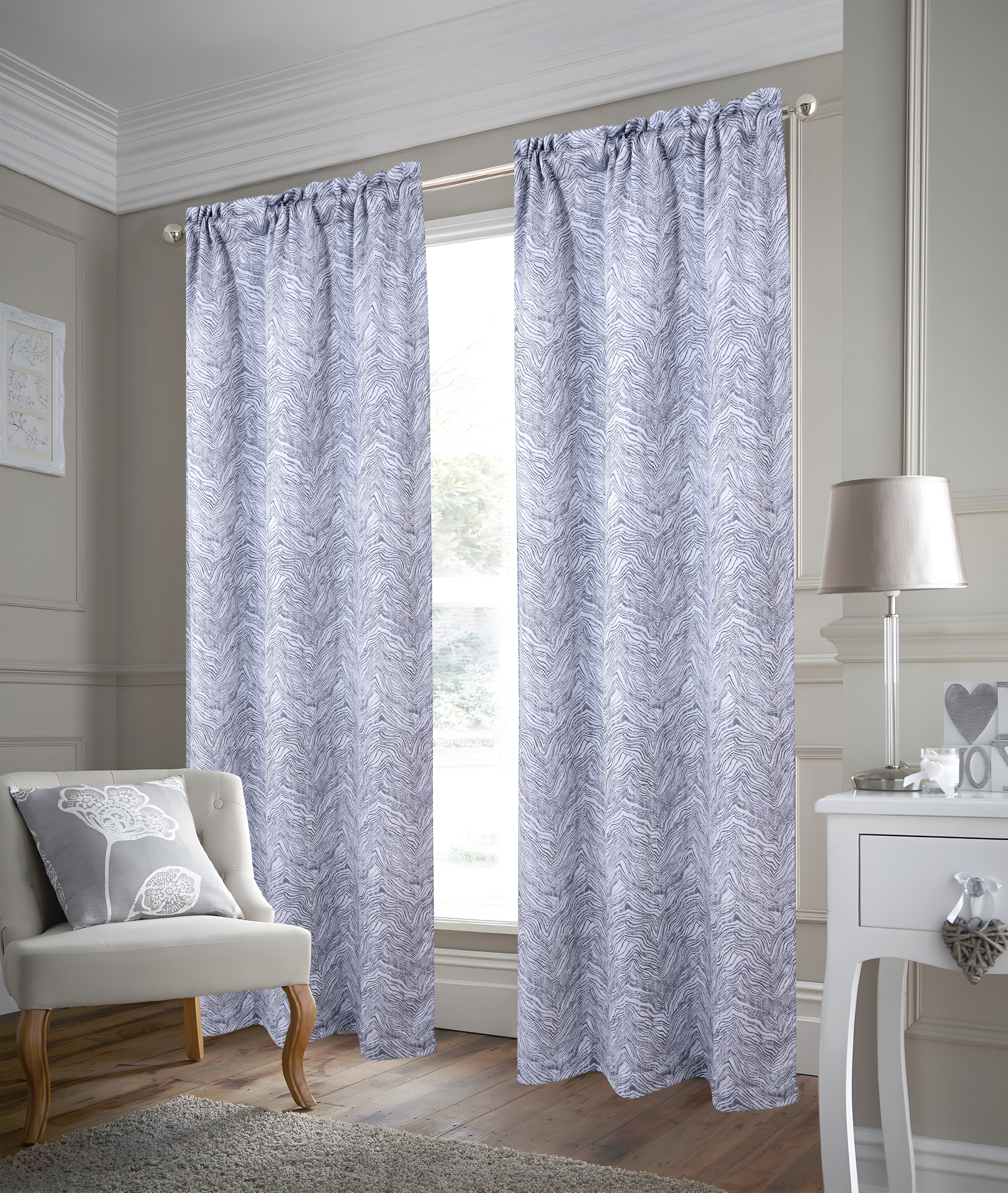 Wrought Studio™ Crystal Waves Woven Room Darkening Window Curtain | Wayfair