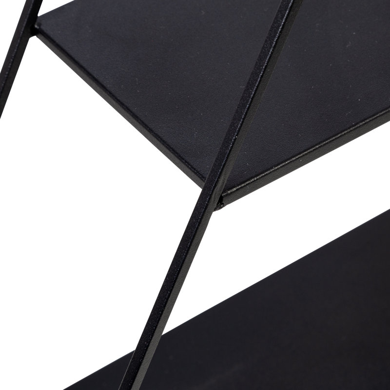 Wade Logan® Three-Tier Triangle Decorative Metal Wall Shelf, Black ...