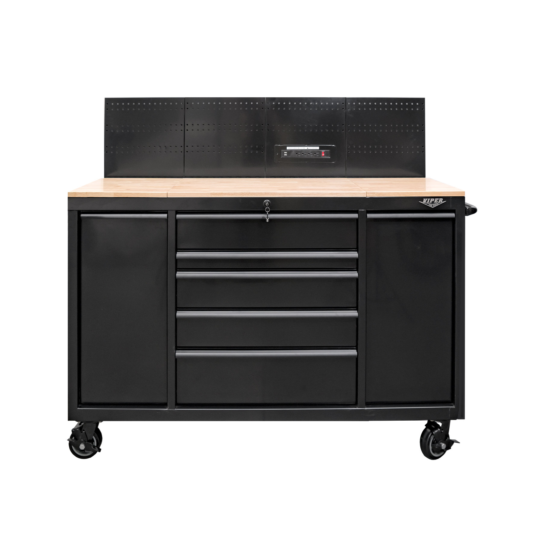 Viper Tool Storage Pro Series 60” W 7 Drawer Workstation with Flip up ...