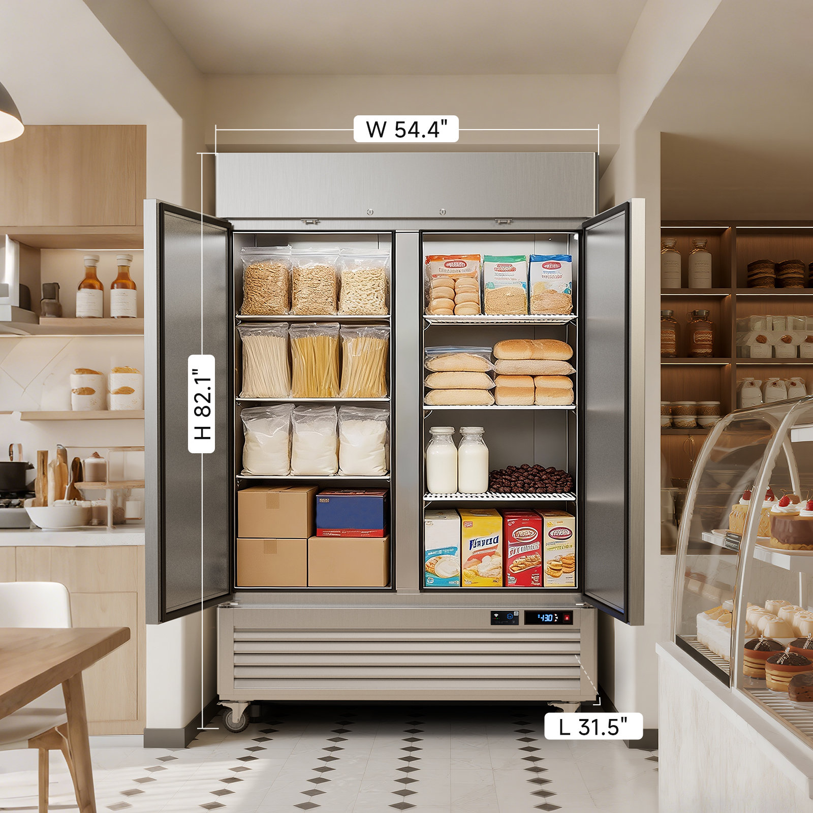 Terra Feed Me VEECOOL Commercial Freezer Upright WiFi Enabled, 54.4 ...