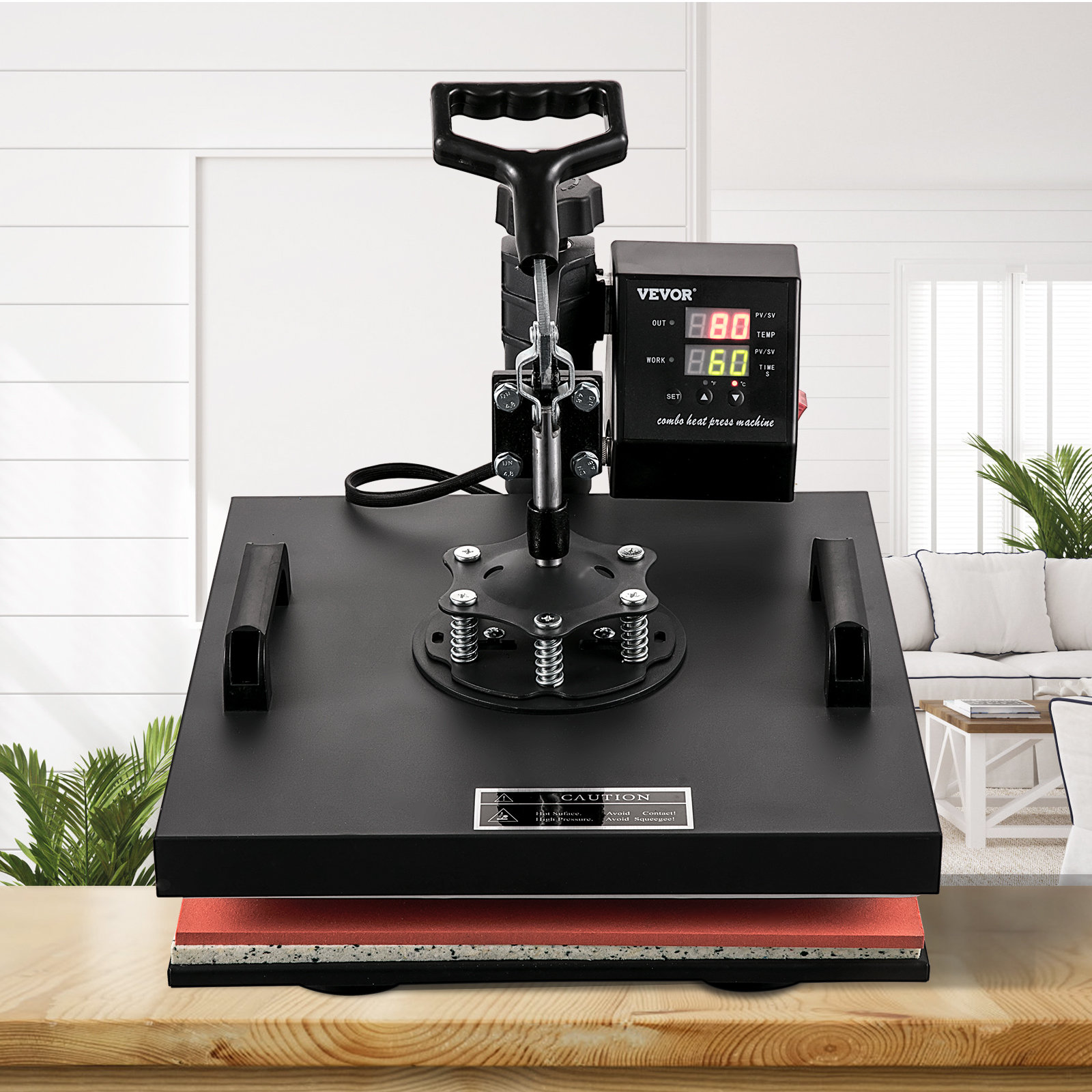 VEVOR Heat Press Machine 15x15Inch 8pcs 1050W Combo Digital ...