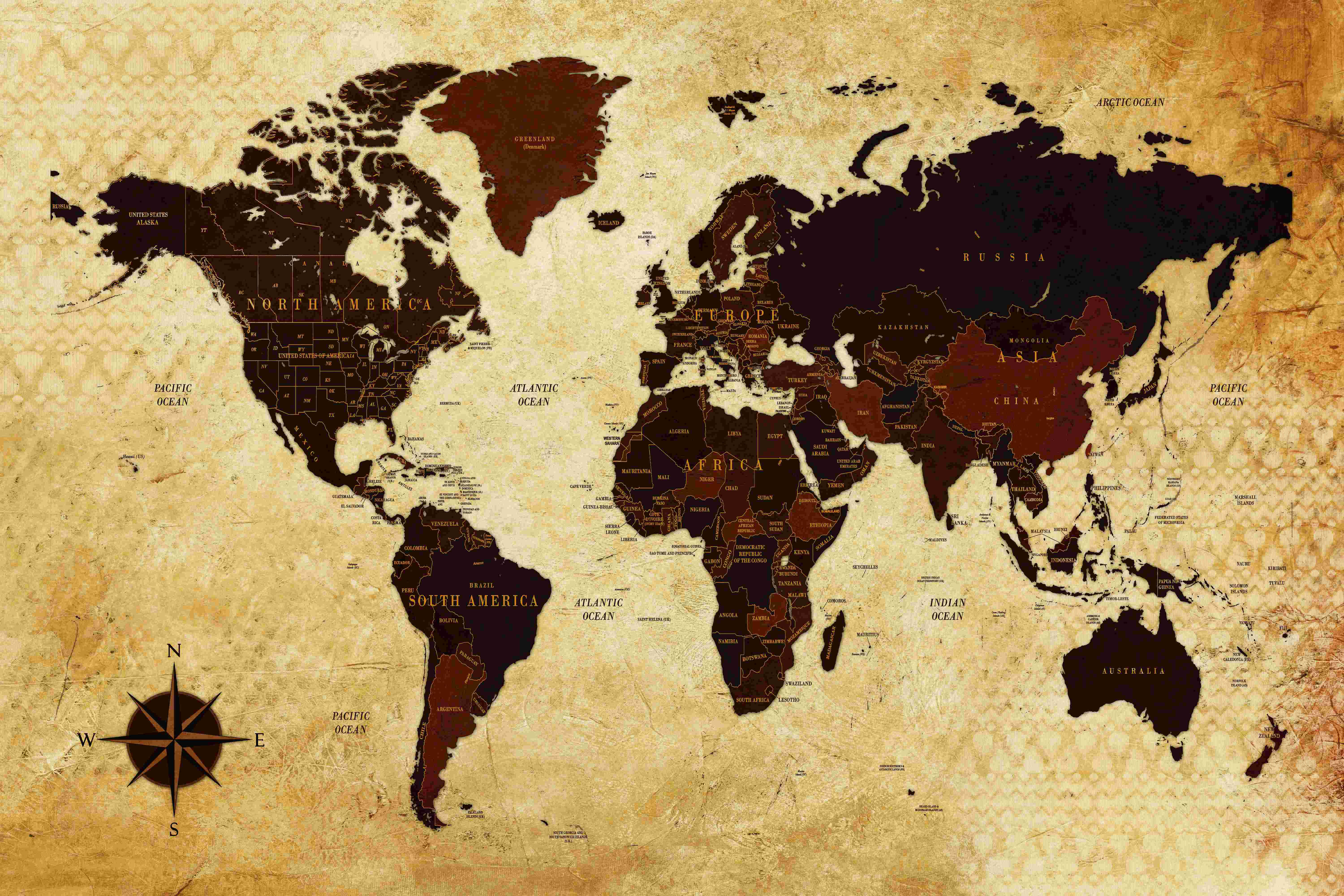 Breakwater Bay Distressed World Map - Wrapped Canvas Print - Wayfair Canada