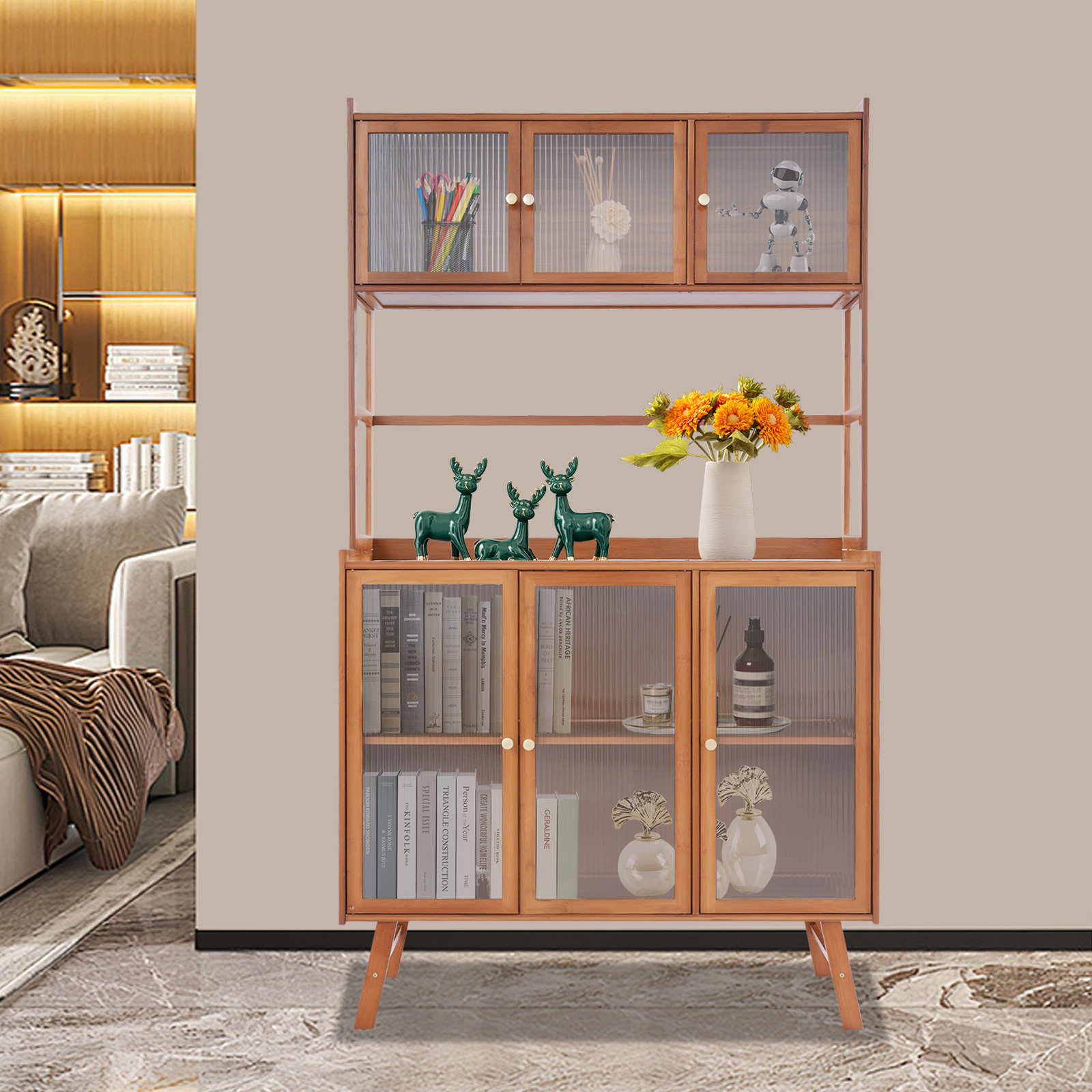 Ebern Designs Kitchen Storage Cabinet Freestanding Kitchen Sideboard ...