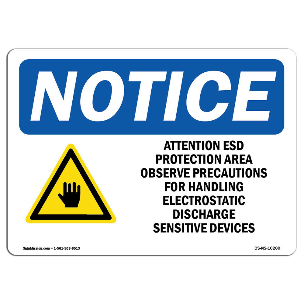 SignMission Attention ESD Protected Area Sign with Symbol | Wayfair