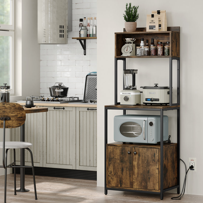 17 Stories Kellyjean 61'' Kitchen Pantry with Microwave Shelf and ...