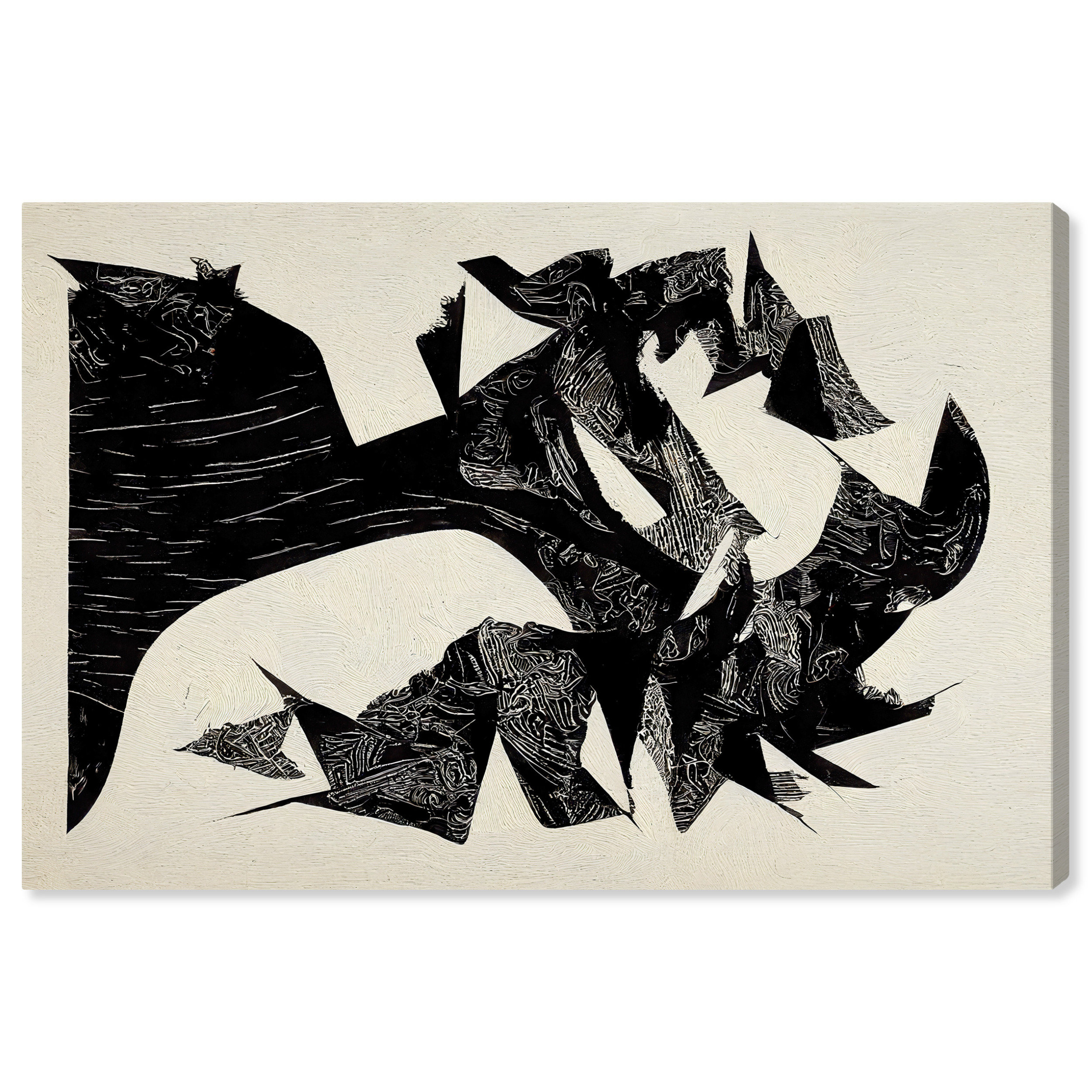 Brayden Studio® Abstract Neutral Form On Canvas Print | Wayfair