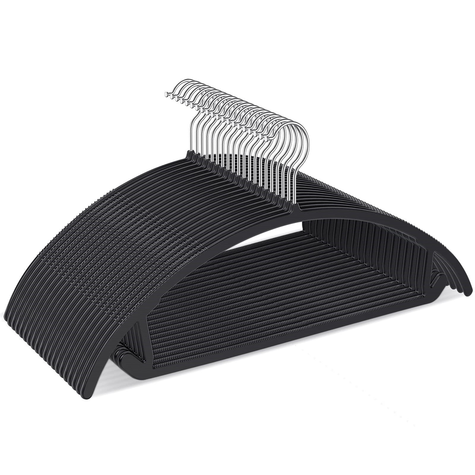 Hokku Designs Ergonomic Curved Plastic Hangers 50pack | Wayfair