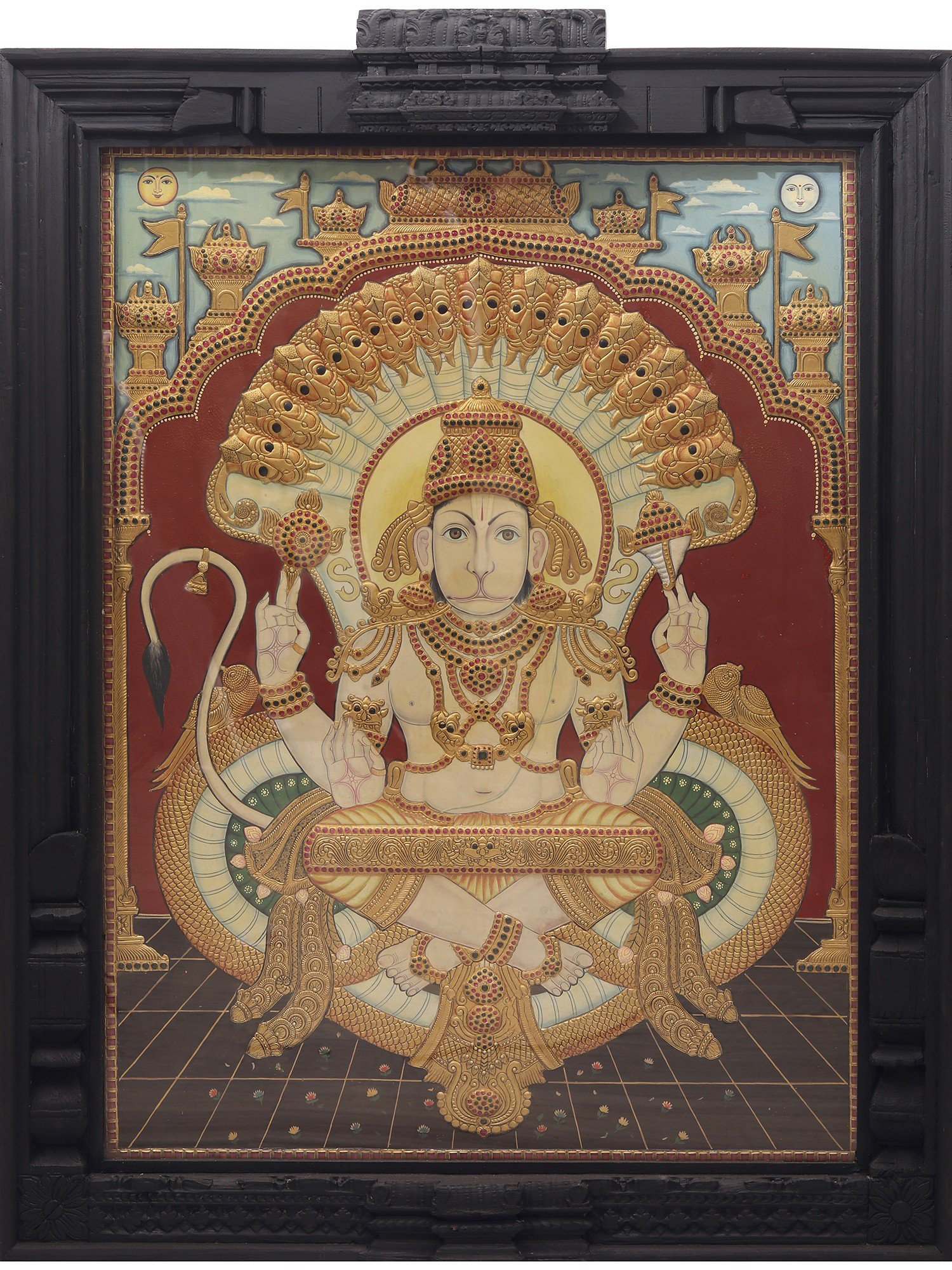 Exotic India Lord Hanuman | Traditional Colors With 24 Karat Gold ...