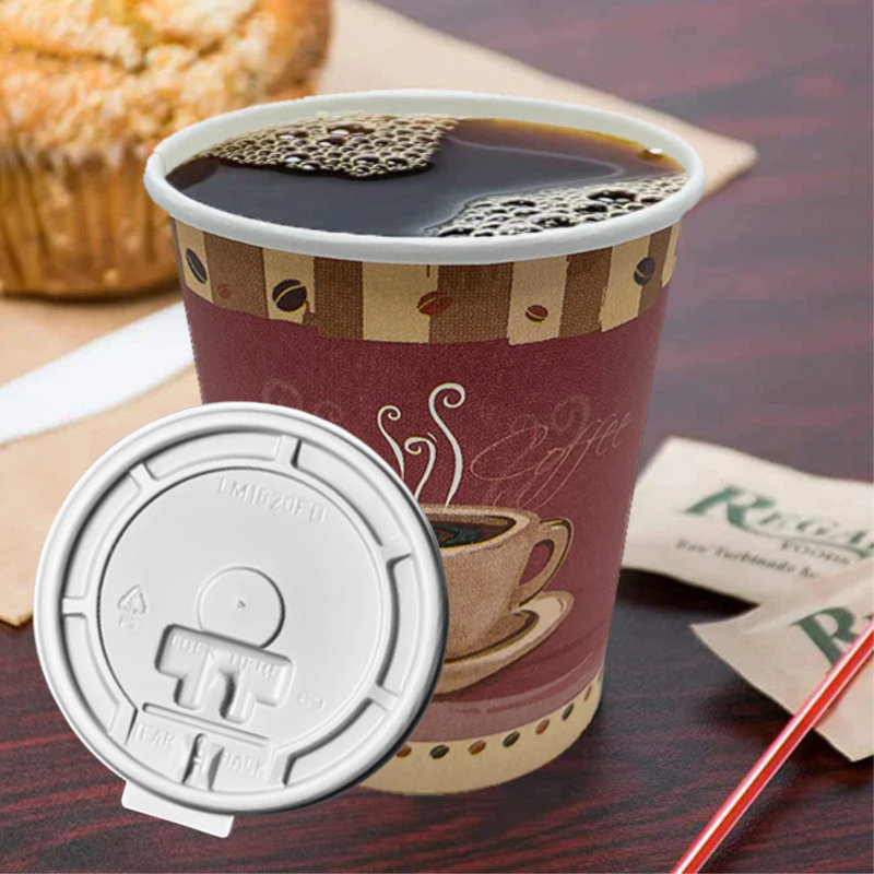 Nicole Fantini 8oz Disposable Multi-Colored Paper Coffee Cups with Lids ...