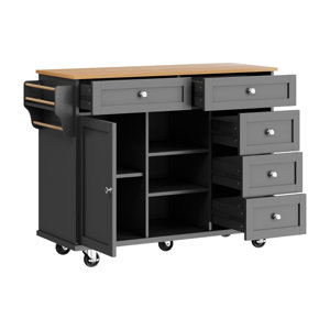 Lark Manor Mobile Kitchen Dining Trolley Combined Drawer-Storage ...
