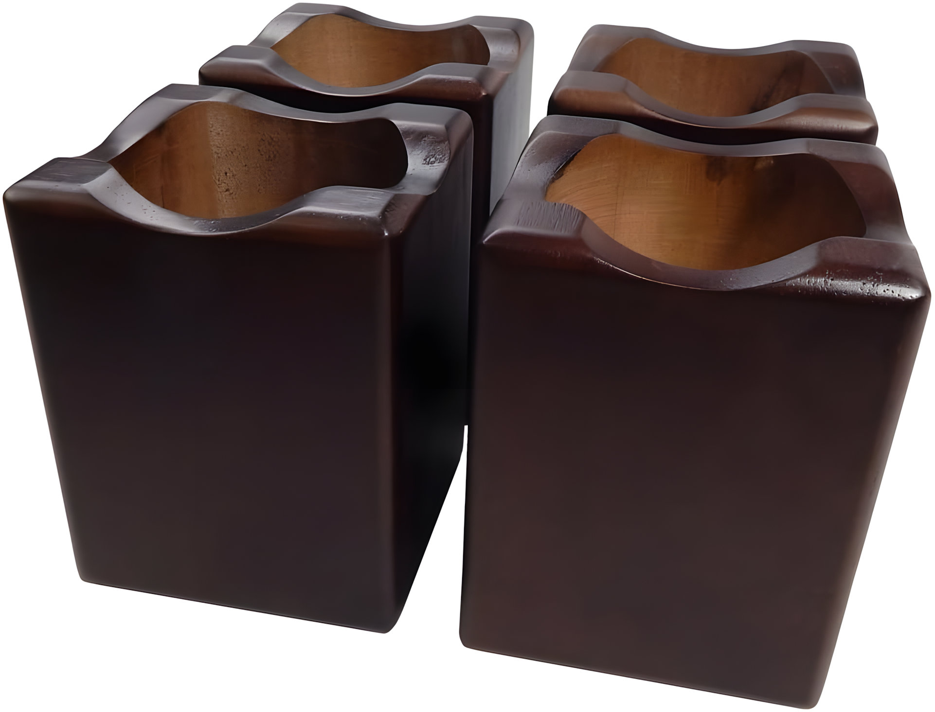 George Oliver Solid Rubberwood Furniture Risers Set Of 4 - 3 Inch Lift ...