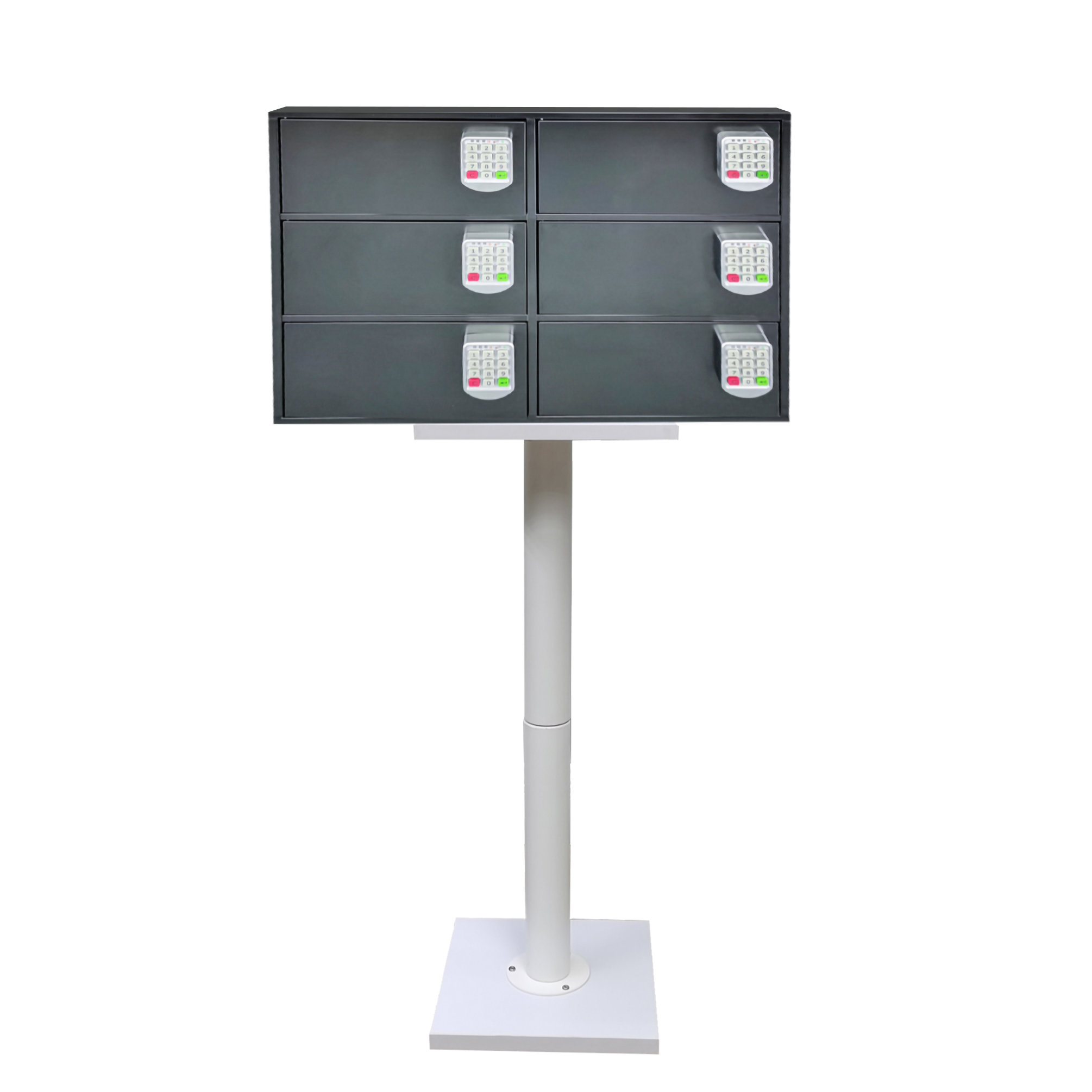 FixtureDisplays 22.3 X 12 X 51" Black Cell Phone Locker Charging ...