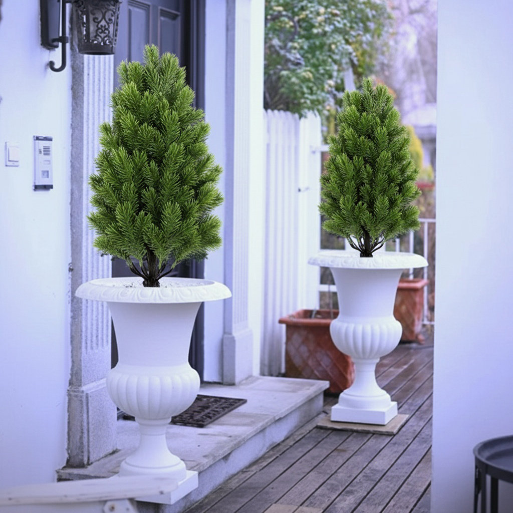 August Grove 2-Pack Artificial Pine Topiary Plants - Faux Evergreen ...