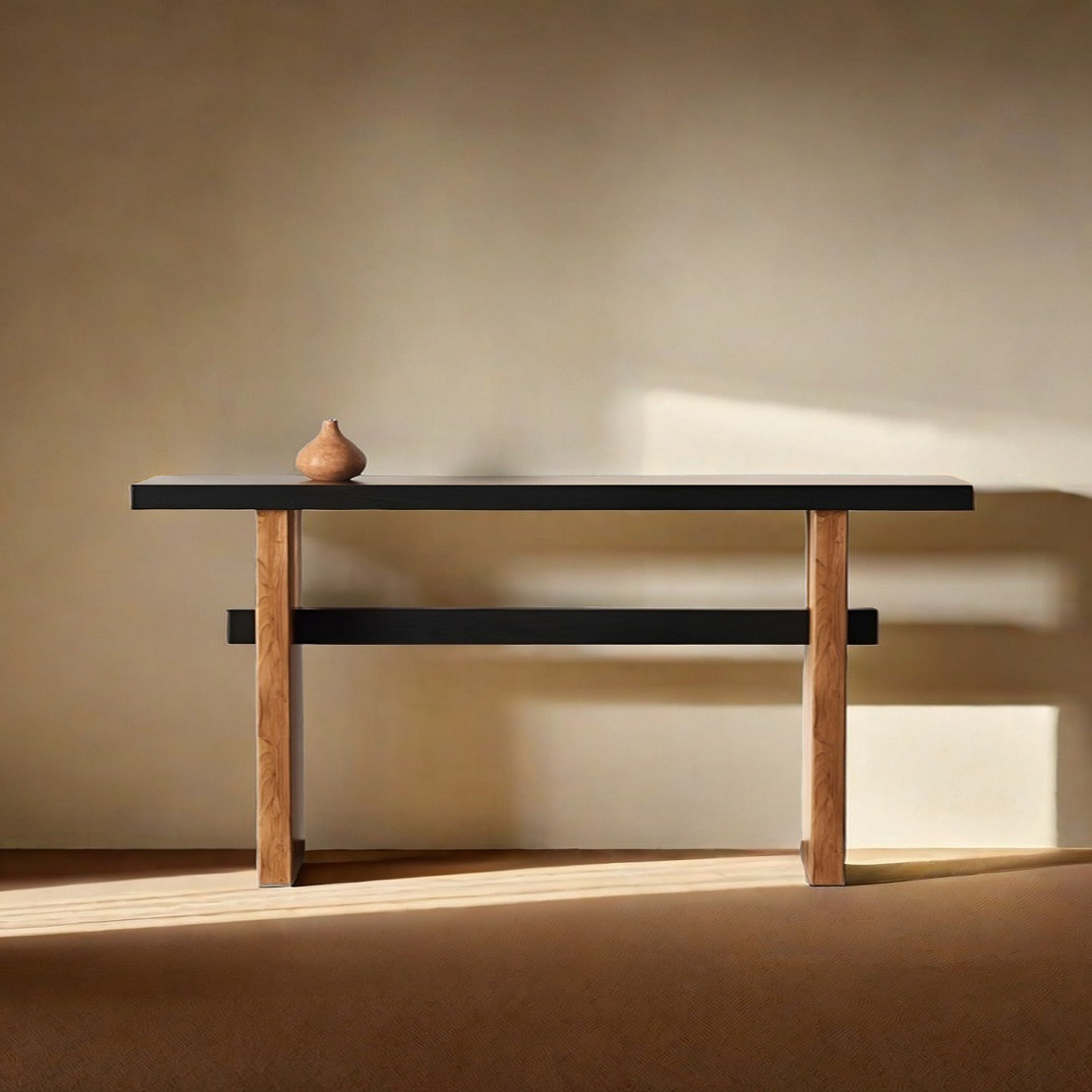 Liu's ink furniture Retro Minimalist Solid Wood Console Table | Wayfair