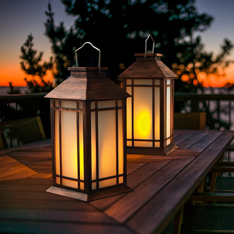 Passetas 2-Pack 13" Vintage Candle Lantern With Led Flameless Candle ...
