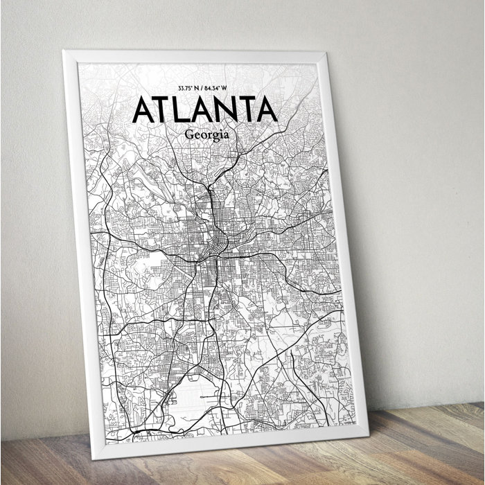 Wrought Studio Atlanta City Map On Paper Print | Wayfair