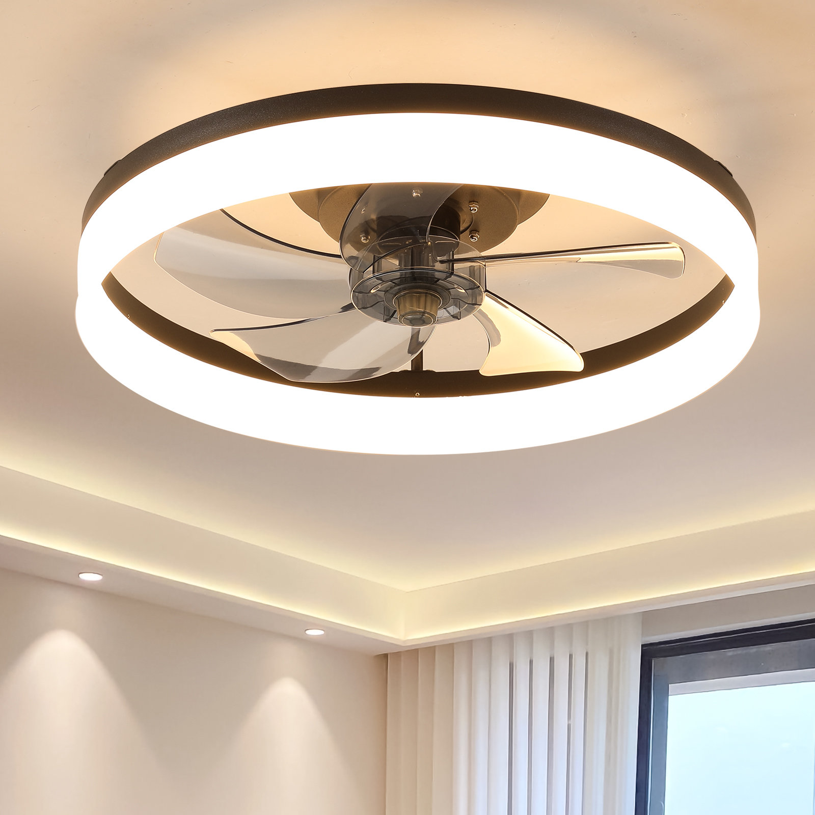 Wrought Studio™ Dukens 5 - Blade LED Bladeless Ceiling Fan with Remote ...