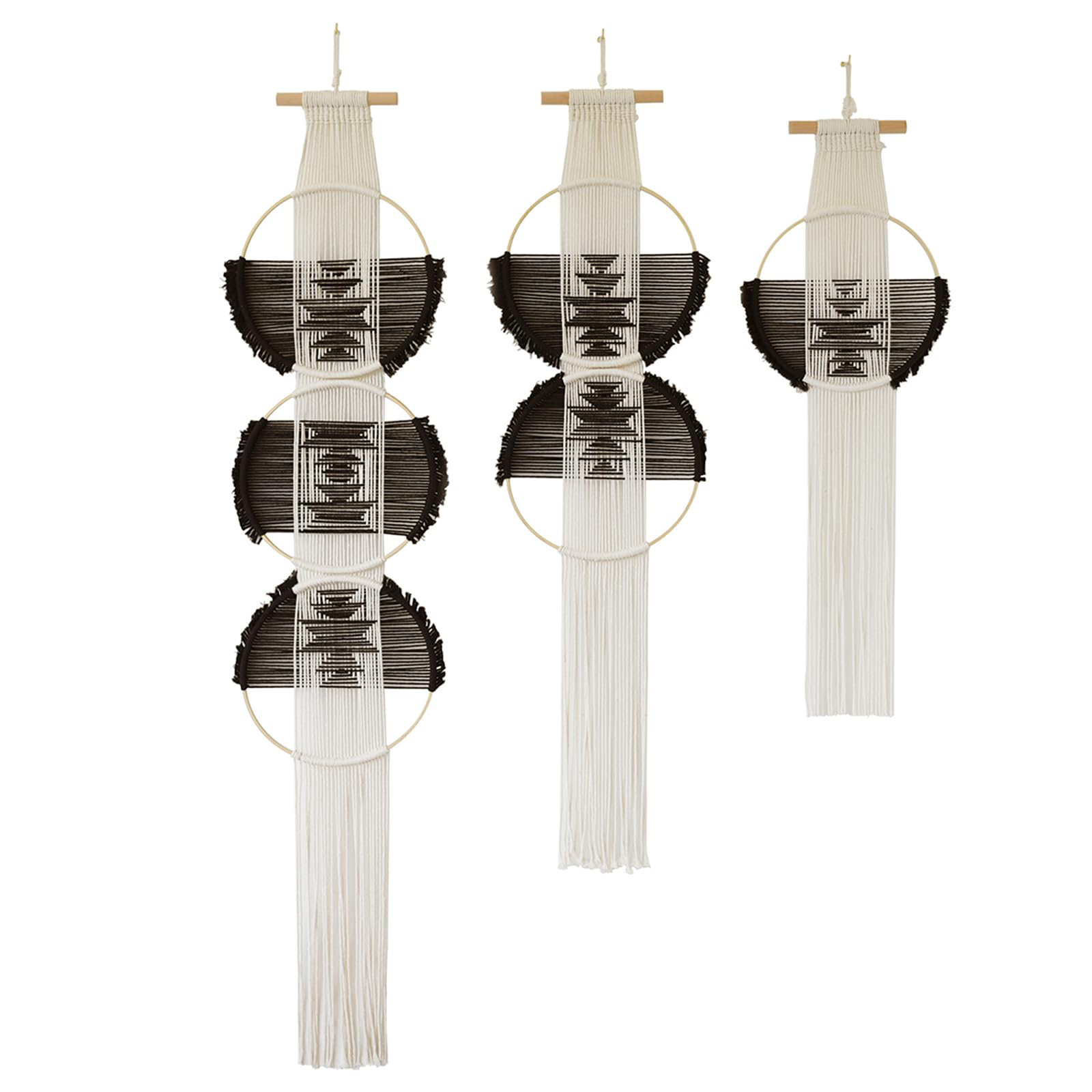 Bungalow Rose Flber Macrame Wall Hanging 3Pcs Macrame Wall Decor | Wayfair