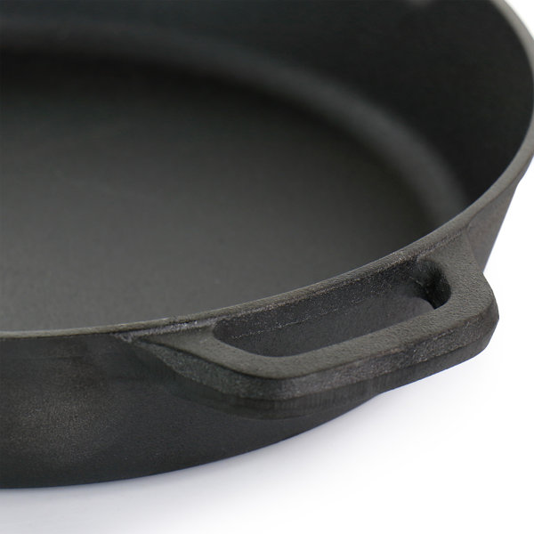 Oster Castaway 12 Inch Cast Iron Round Frying Pan With Dual Spouts ...