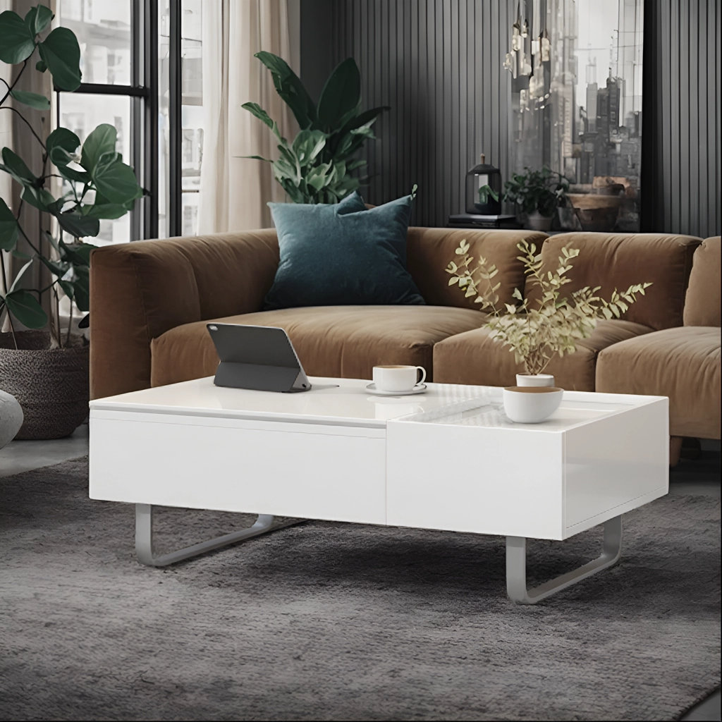 Latitude Run® Kashad Coffee Table with Lifted Tabletop Contemporary ...