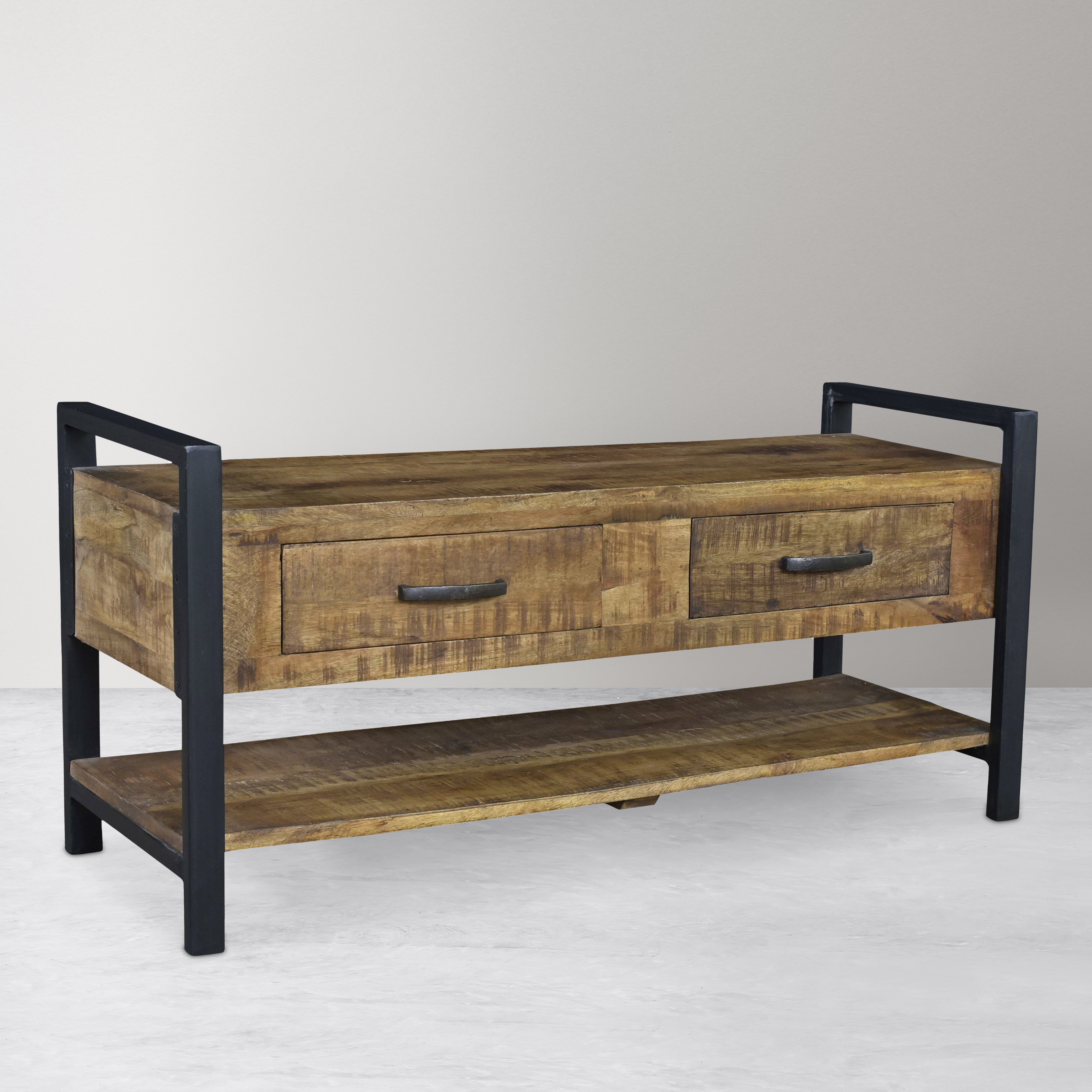 Union Rustic Hanks Wood Storage Bench | Wayfair