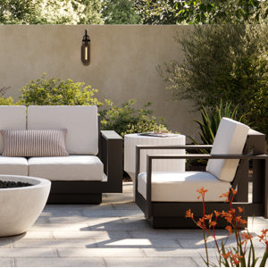 Joss & Main Sterling 4-Piece Outdoor Seating Group with Sunbrella ...