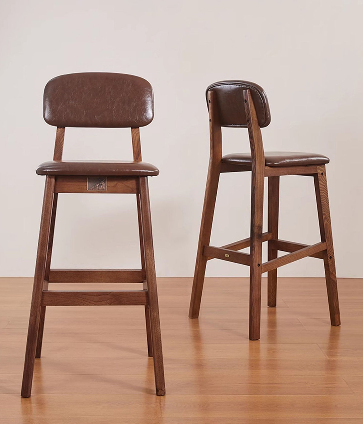 VICABY Simple solid wood high stool bar chair - Wayfair Canada