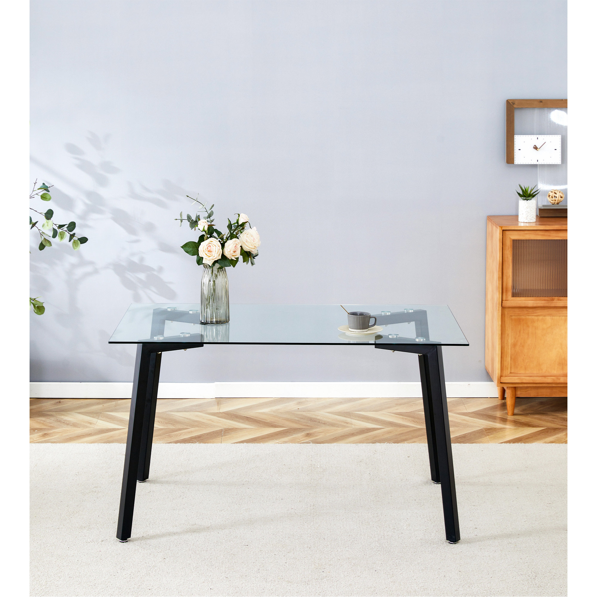 Wrought Studio™ Glass Dining Table Transparent | Wayfair