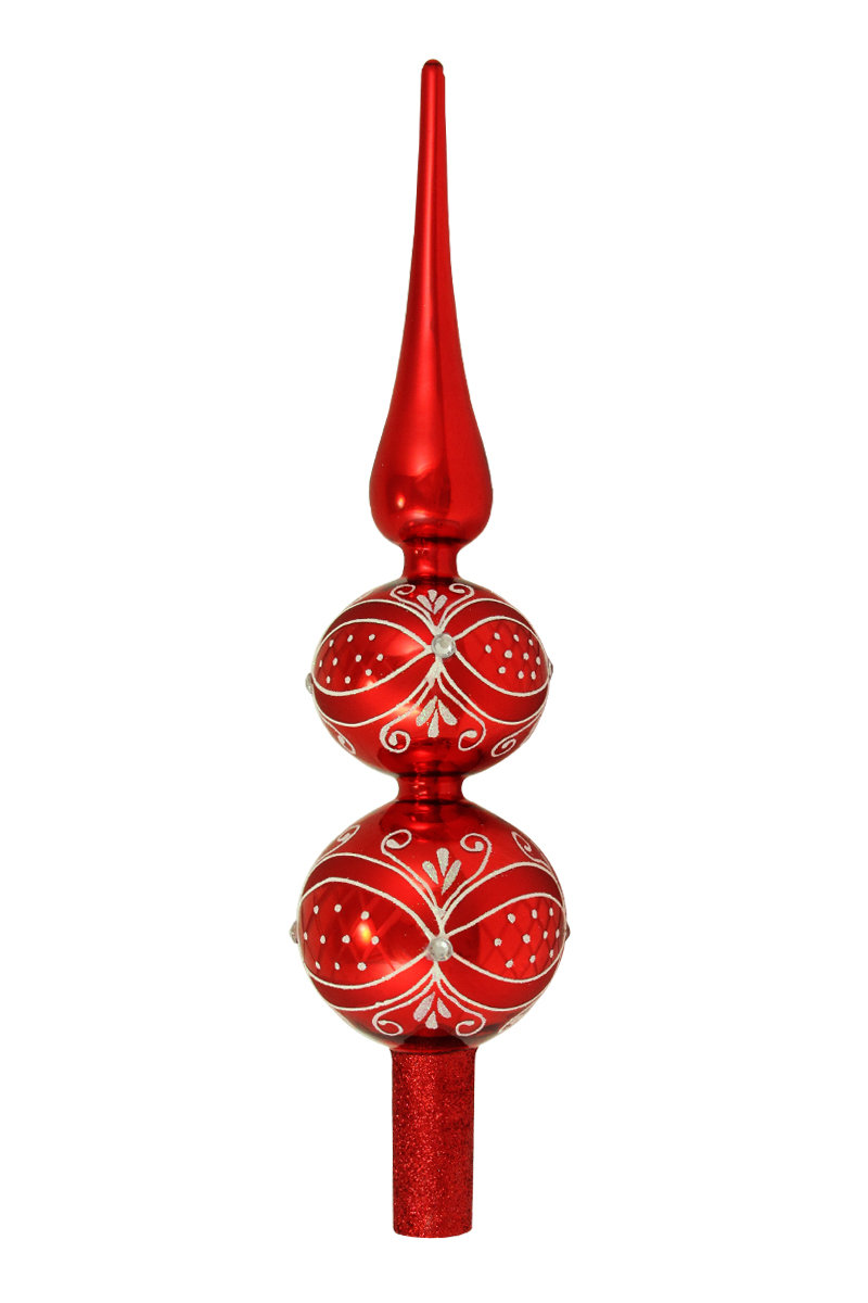 Northlight Seasonal 13" Chic Shiny Red Hot Glittered Finial Christmas ...