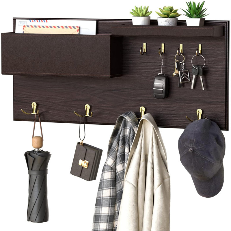 HONBAY Solid Wood Wall Organizer | Wayfair