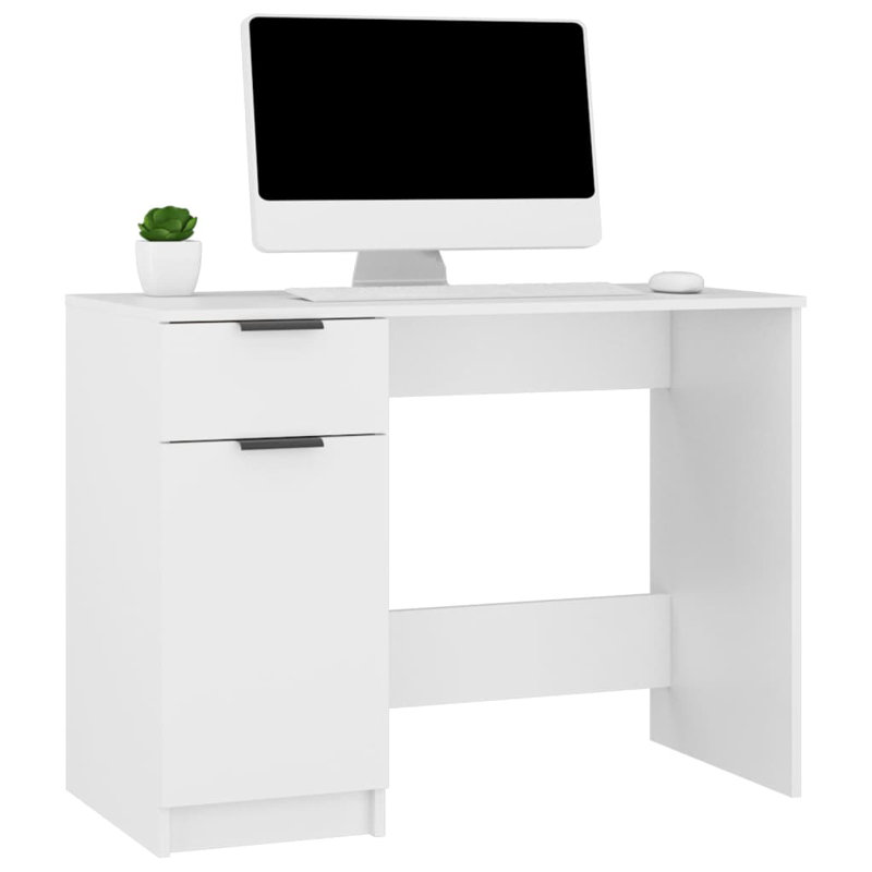 VidaXL 39.4'' W Rectangle Computer Desk with and Cabinet | Wayfair