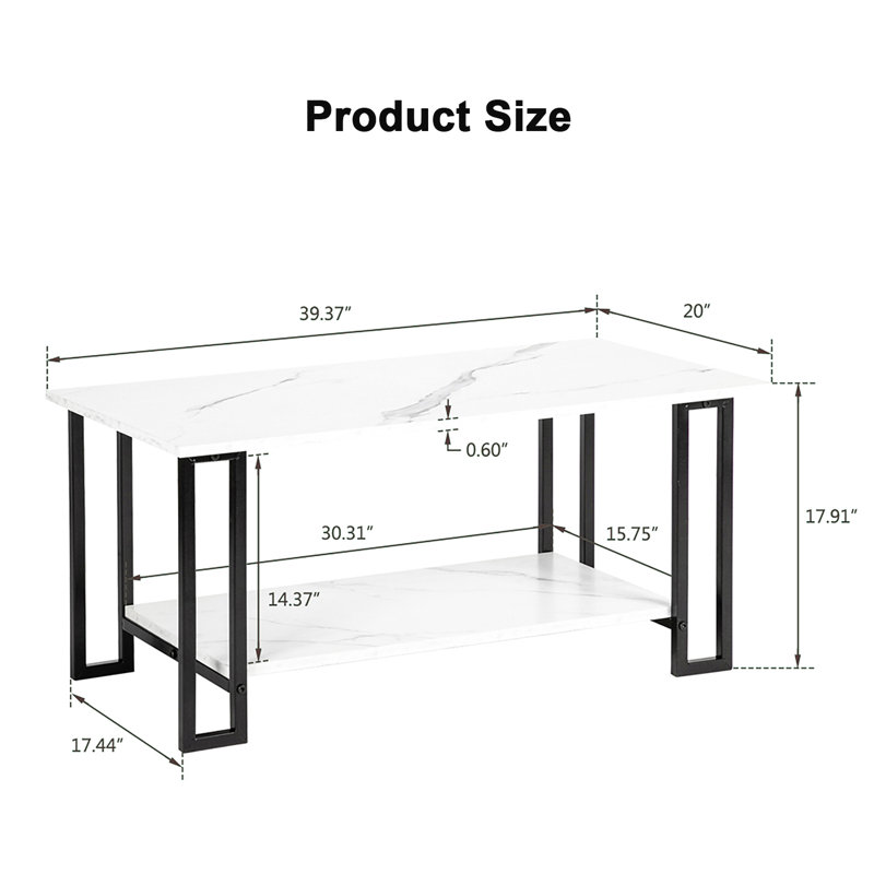 Wrought Studio™ Dailing 4 Legs Coffee Table with Storage | Wayfair