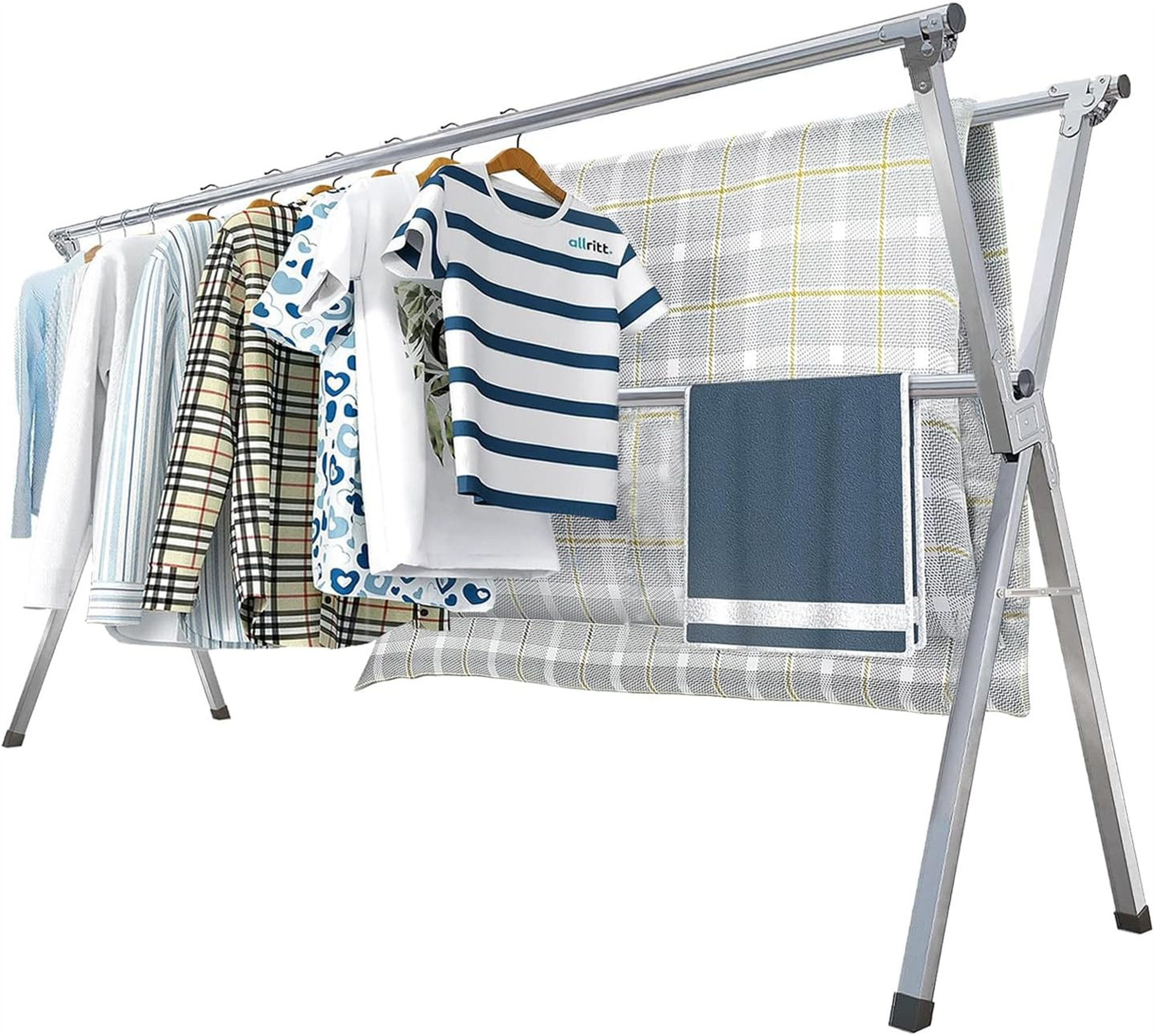 doitbest Heavy Duty Stainless Steel Drying Rack - 79 Inches, 20 Hooks ...