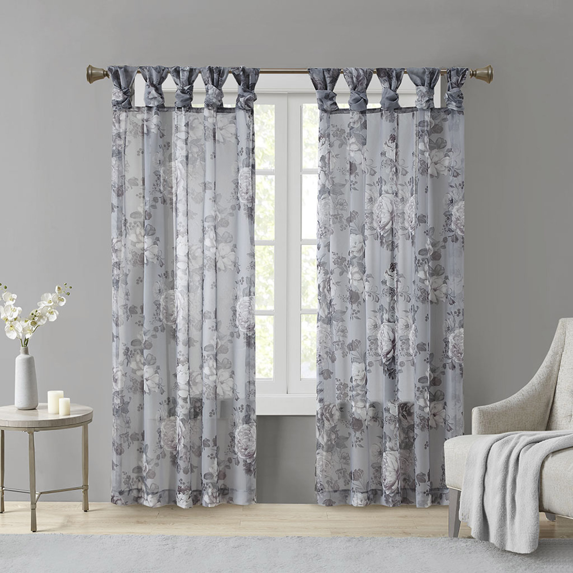 Lark Manor™ Rod Pocket And Back Tab Voile Sheer Curtain | Wayfair