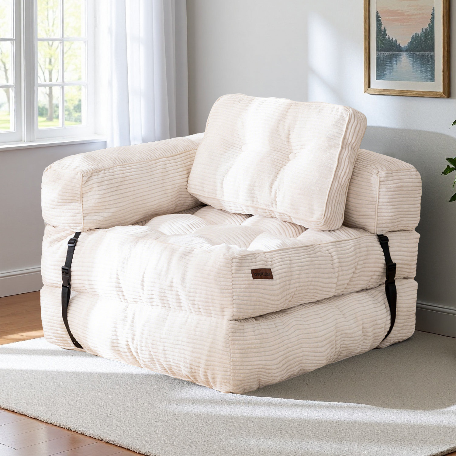MAXYOYO Corduroy Bean Bag Sofa,fold floor Bean Bag sofa bed - Wayfair ...