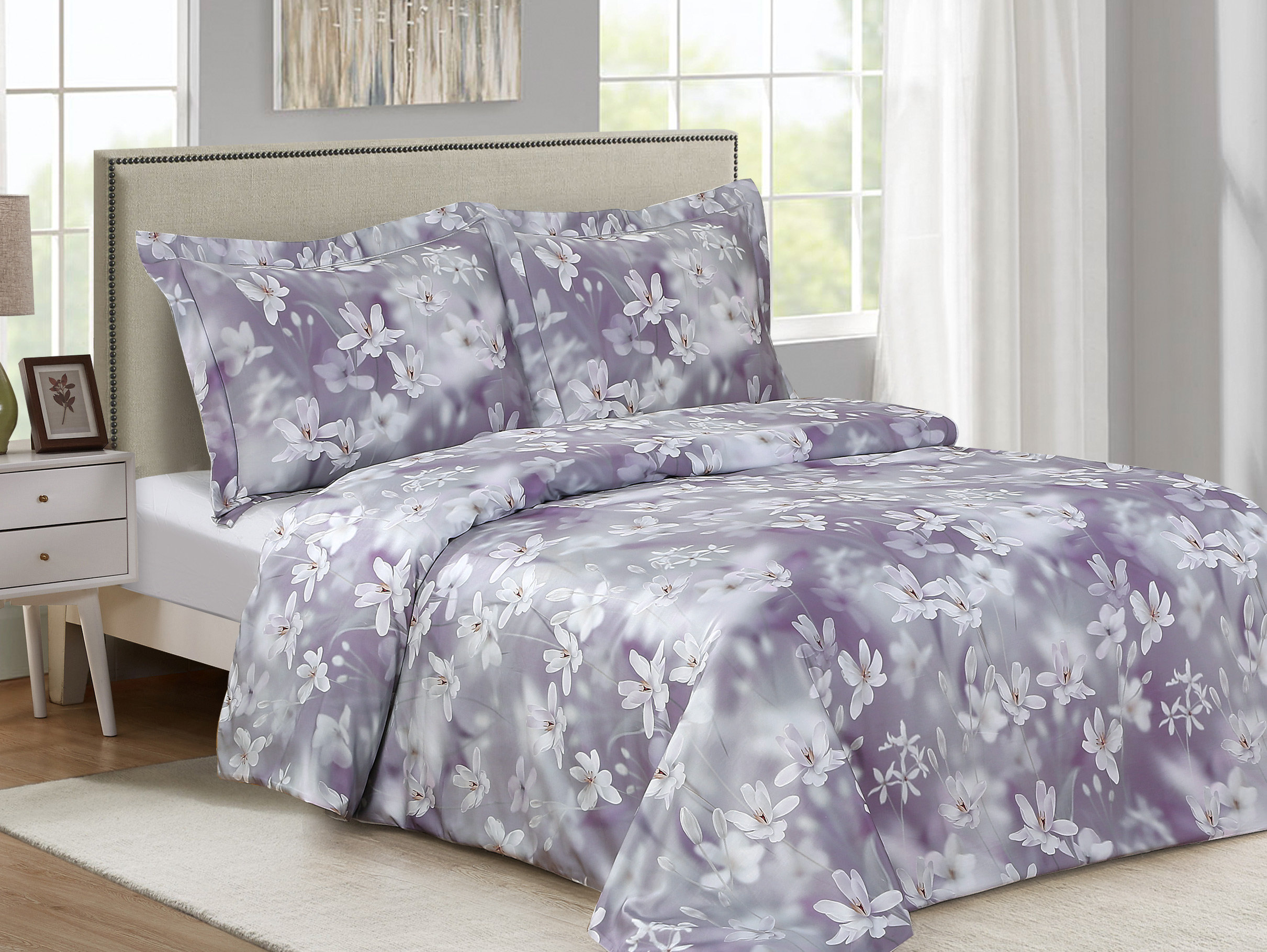 Violet Linen Purple Standard Cotton 8 Piece Duvet Cover Set | Wayfair