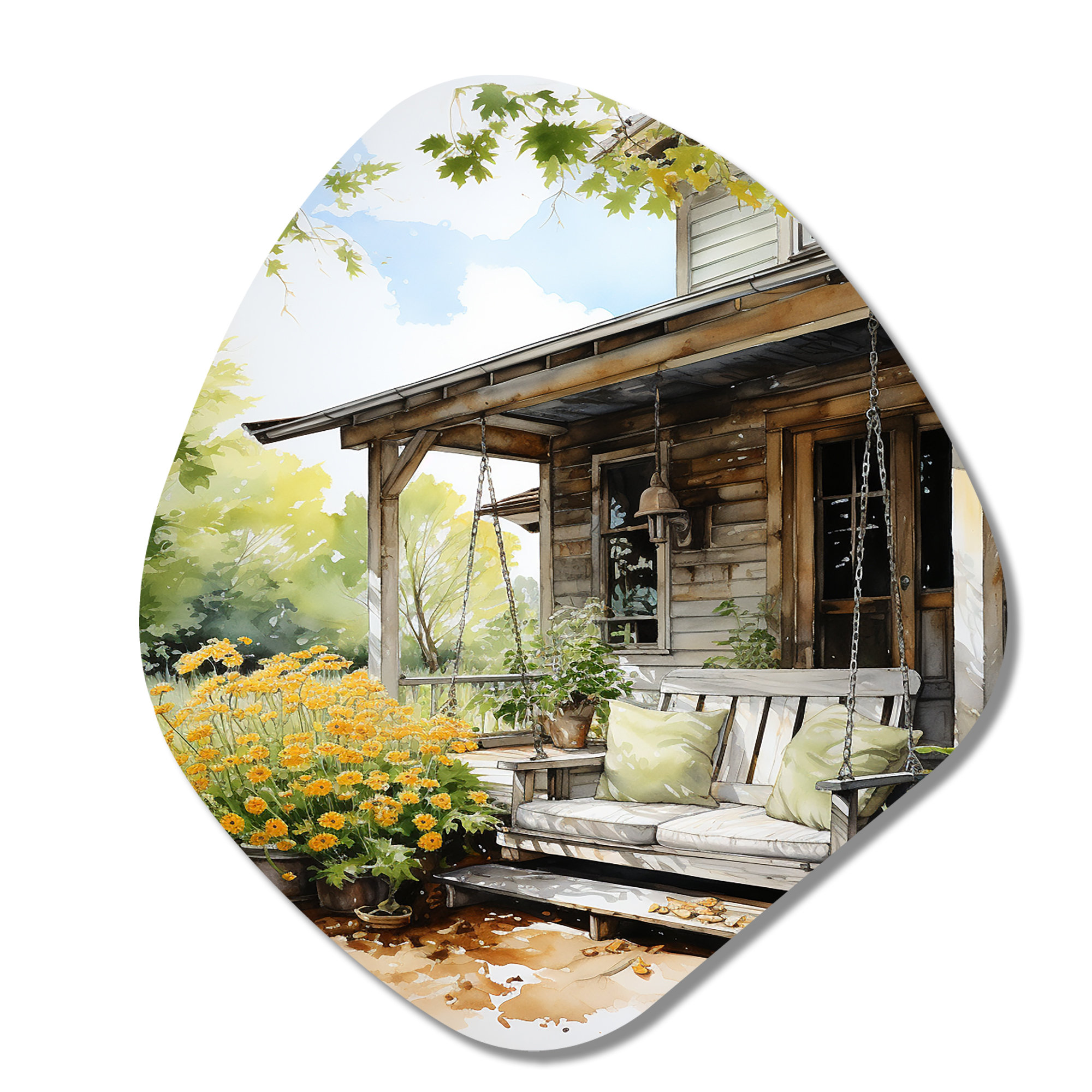Gracie Oaks Farmhouse Gentle Breeze I - Farm Nebula Shape Irregular ...