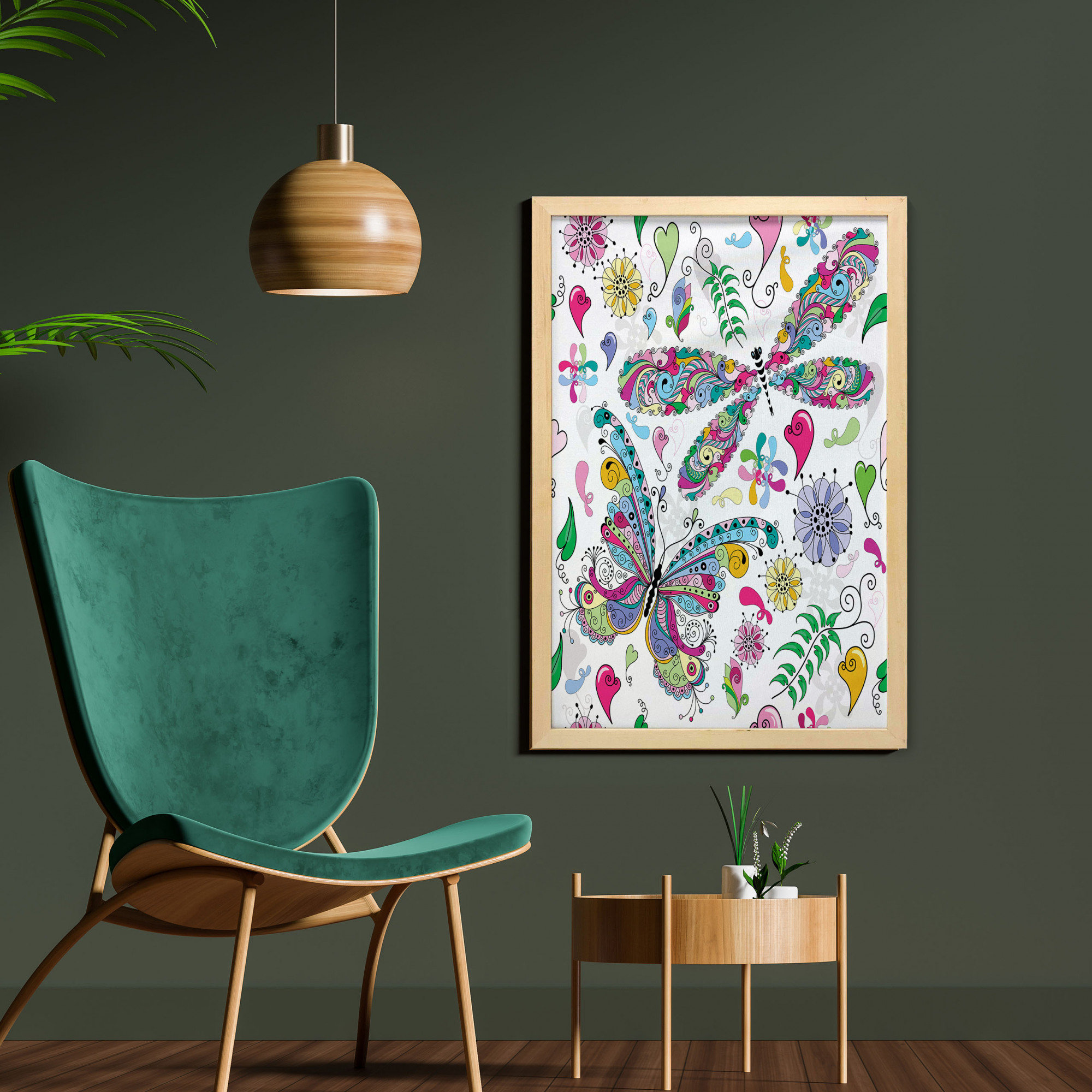 East Urban Home Butterfly Dragonfly Paisley Complex Motifs with Diverse ...