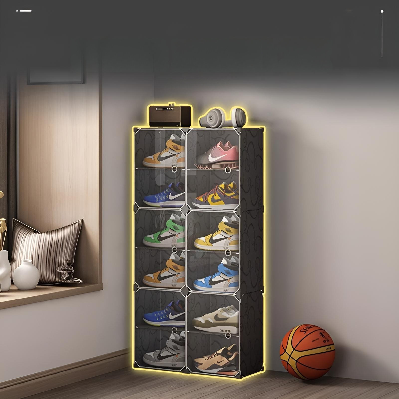 Rebrilliant Transparent Foldable Shoe Rack, Plastic Storage Shoe Rack ...