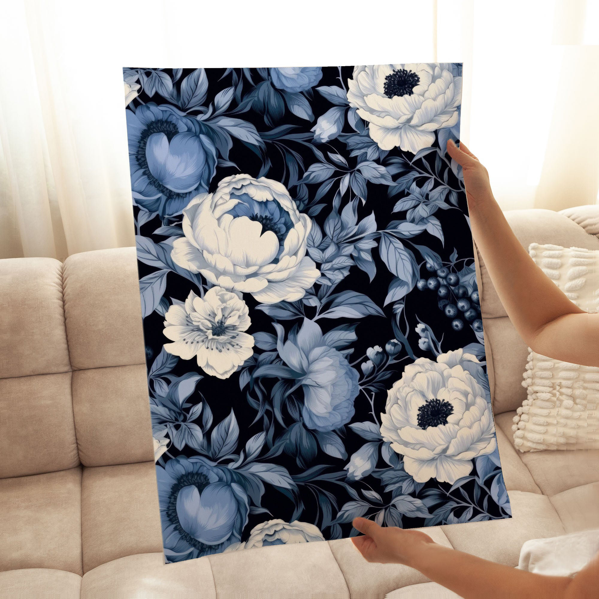 Winston Porter Floral William Morris Blue Peonies I Cottage Unframed ...